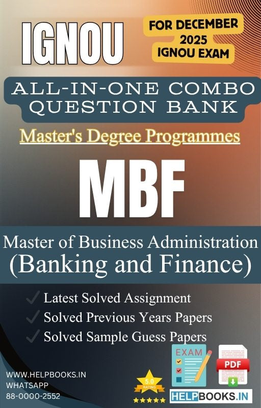 MBA Banking and Finance – MBF IGNOU Study Pack | Solved PYQs, Guess ...